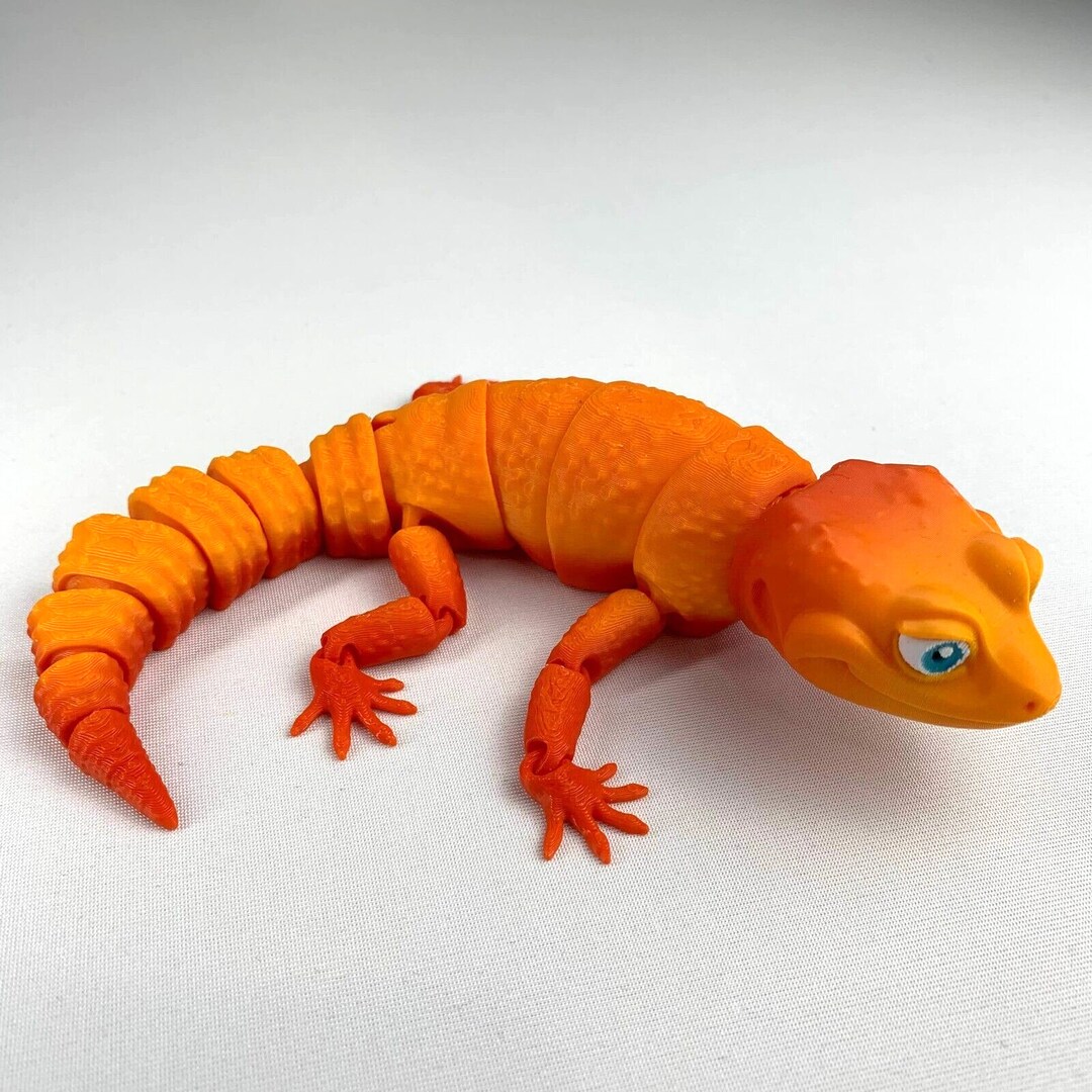 Leopard Gecko Flexi Articulated Figure Toy 3D Printed Handmade Novelty ...