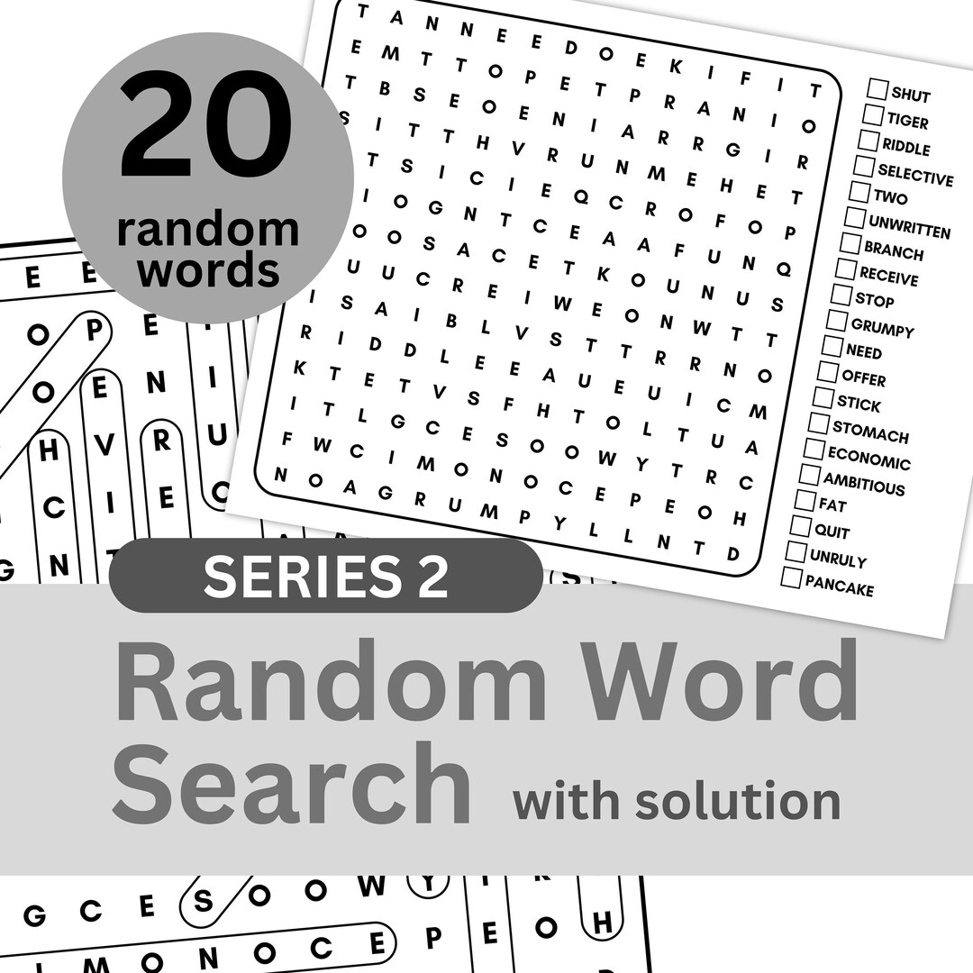 Simple Random Word Search Puzzle Series 2 by Relaxingfungame - Etsy