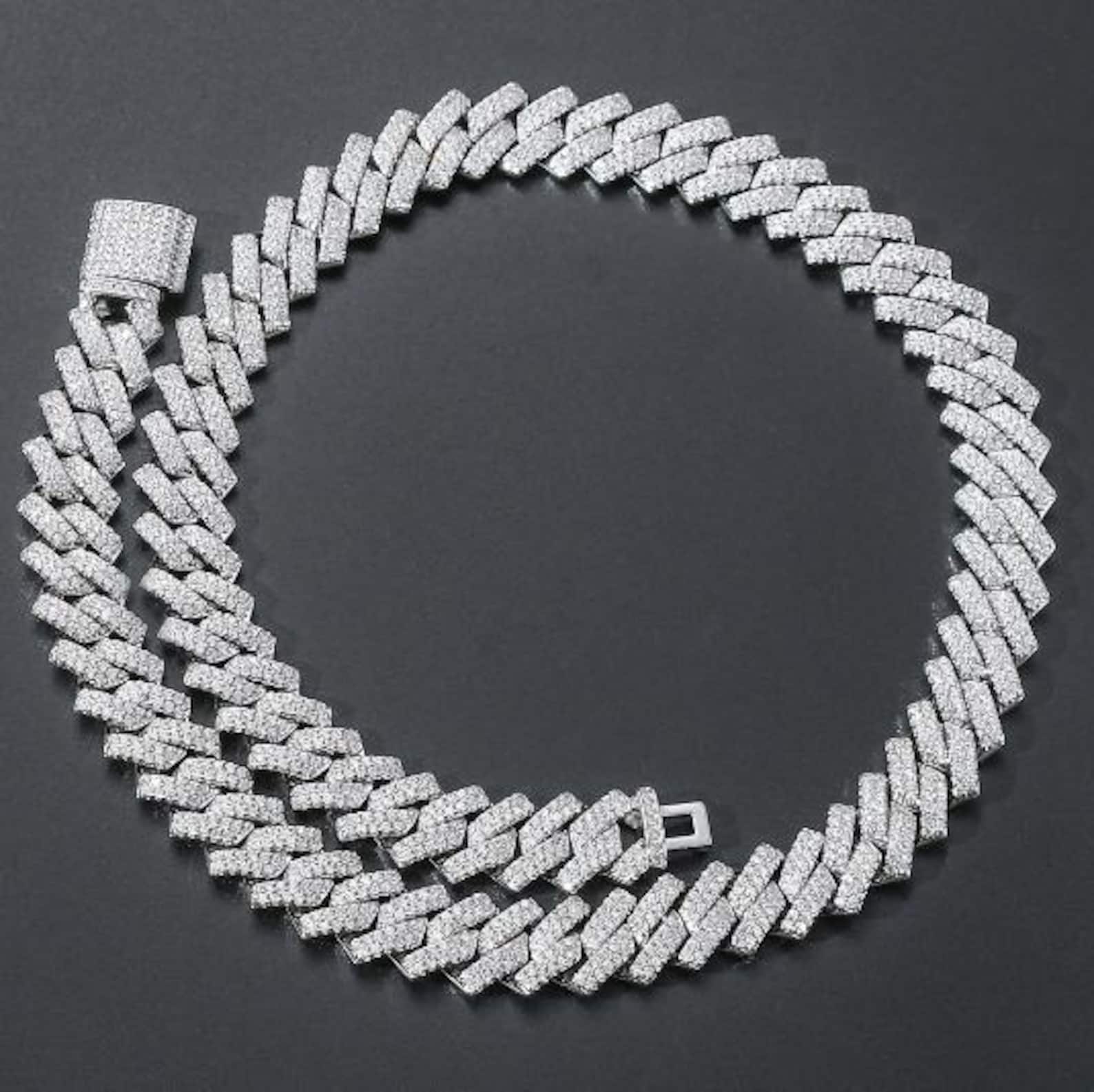 14MM Iced Out Rhombus Cuban Chain - Etsy