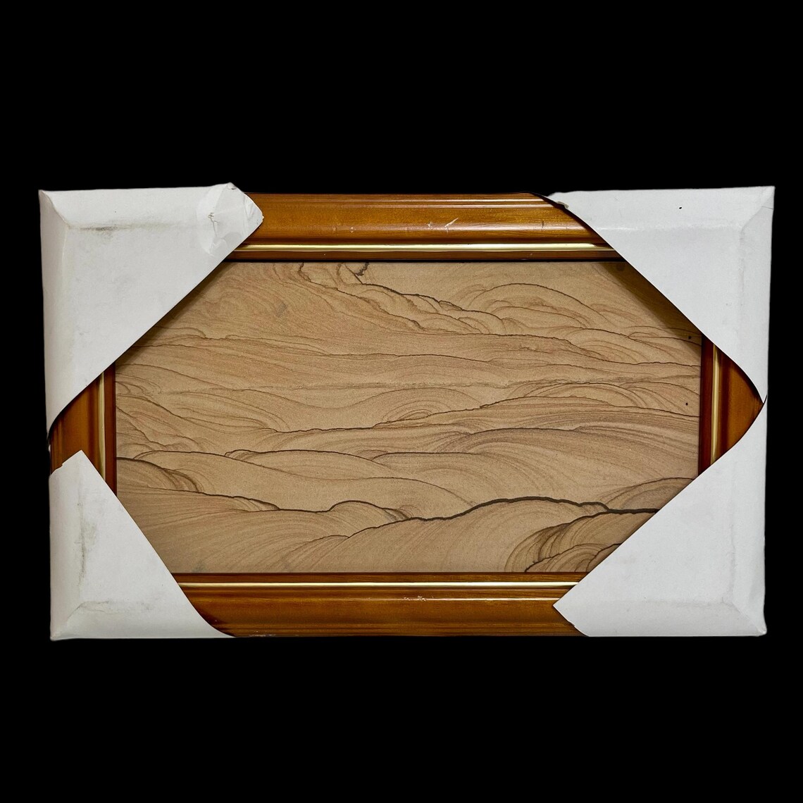 Polished Sandstone Slab "painting" - Desert Dunes, Mountains, and ...