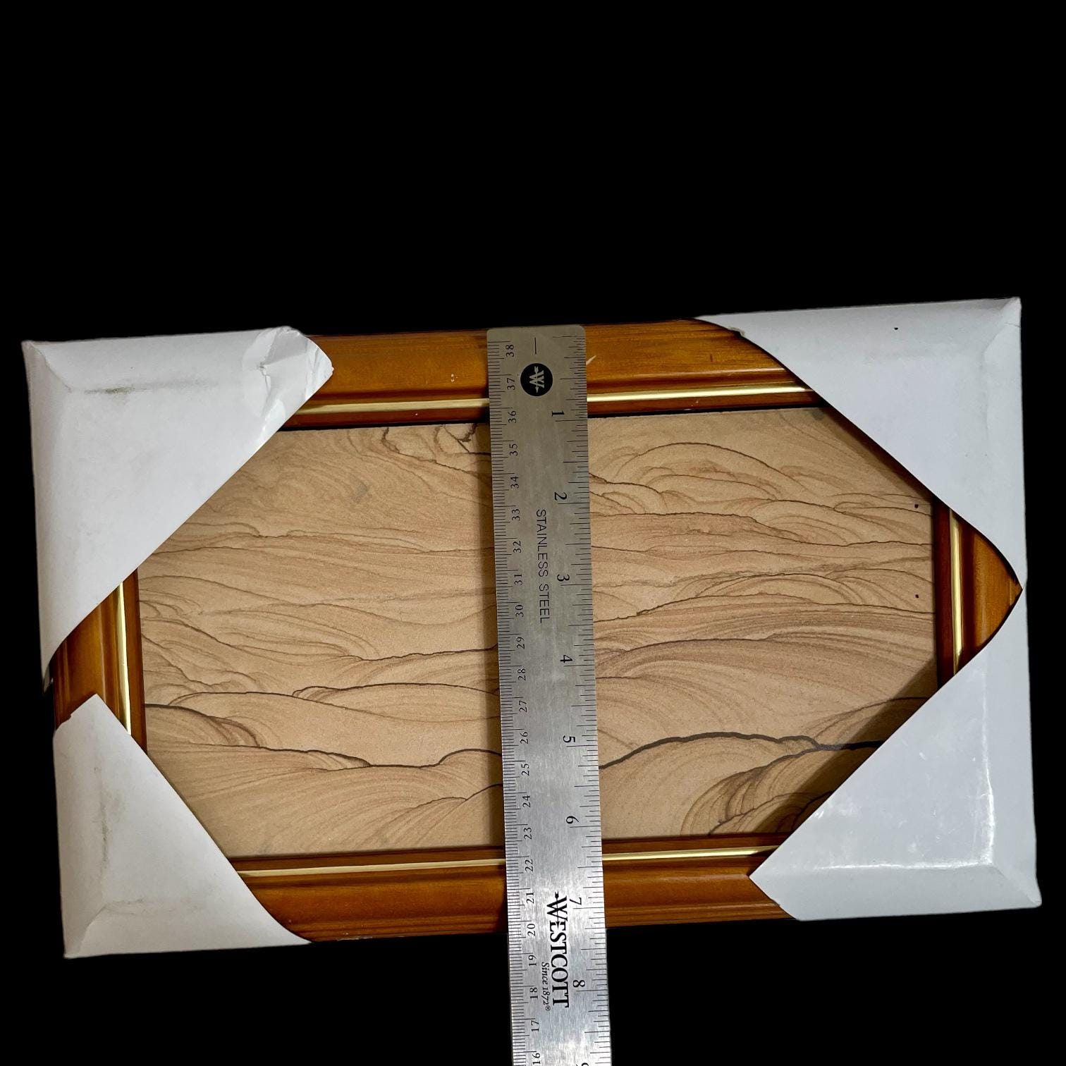 Polished Sandstone Slab "painting" - Desert Dunes, Mountains, and ...