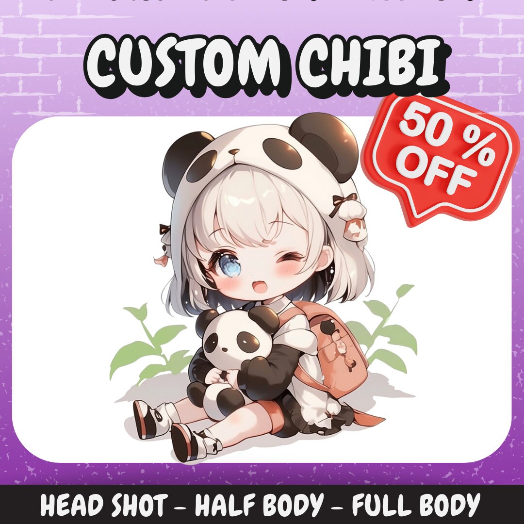 Custom Cute Chibi Icon Anime Character Chibi Potrait PFP Chibi Chibi ...
