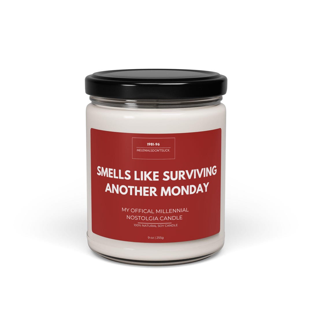 Smells Like Surviving Another Monday Candle Funny Work Gift Office ...