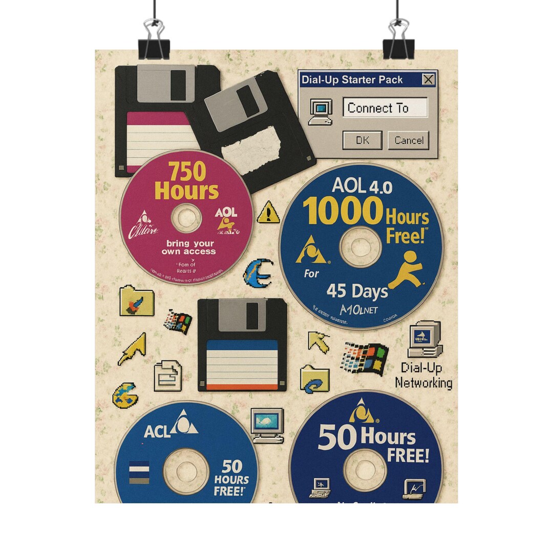 90s Nostalgia Poster • Retro Pop Culture Collage Art Print • Millennial ...