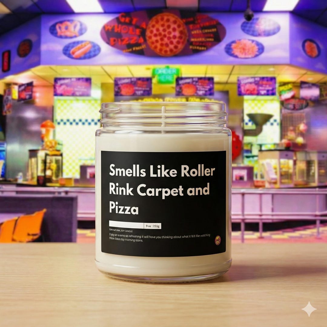 Funny 90s Nostalgia Candle | Smells Like Roller Rink Carpet and Pizza ...