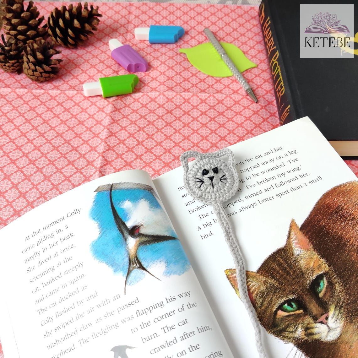 Handmade Crochet Cat Bookmark – Cute Reader Gift - Etsy