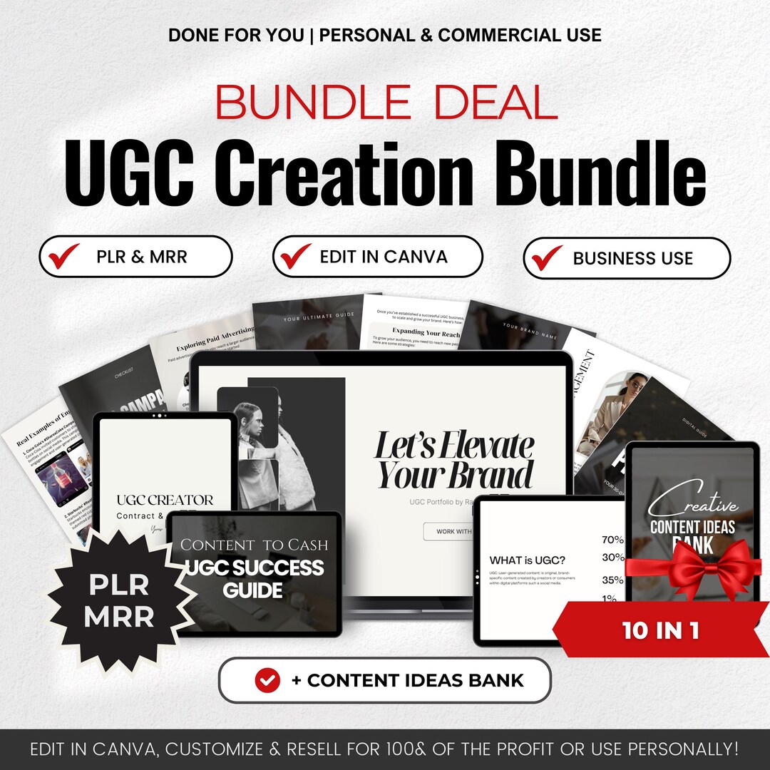 Ultimate UGC Creation Bundle PLR MRR | User Generated Content, Dfy Ugc ...