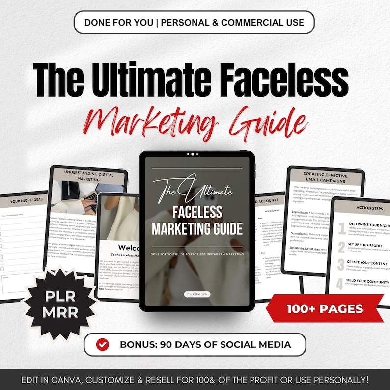 Ultimate Guide to Faceless Digital Marketing PLR MRR DFY Product ...