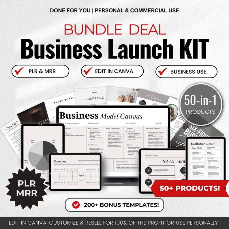 Business Launch Kit | Digital Marketing Resell Bundle MRR PLR, Launch ...