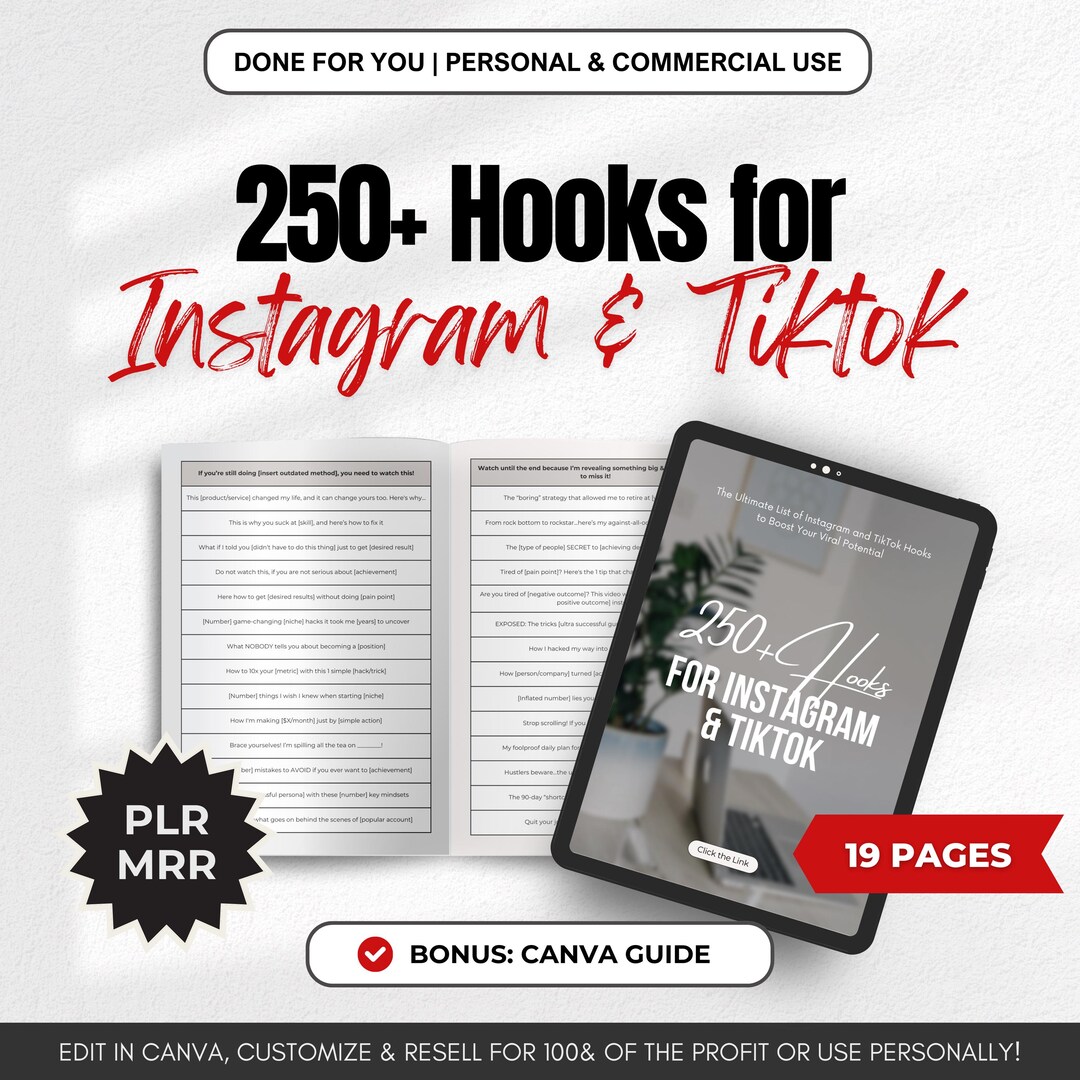 Social Media Hooks for Instagram Tiktok Social Media Captions Ideas ...