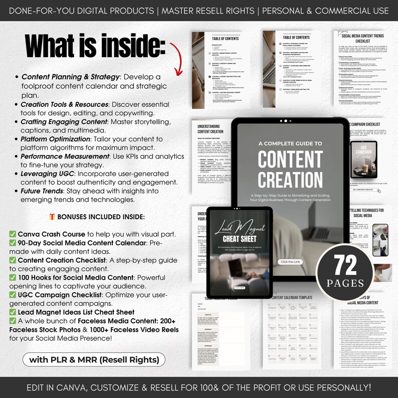 Complete Guide to Content Creation MRR Ebook Done for You Digital ...