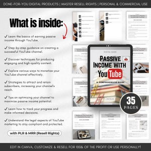 Passive Income With Youtube Guide | DFY Digital Product Master Resell Rights, Digital Marketing ...
