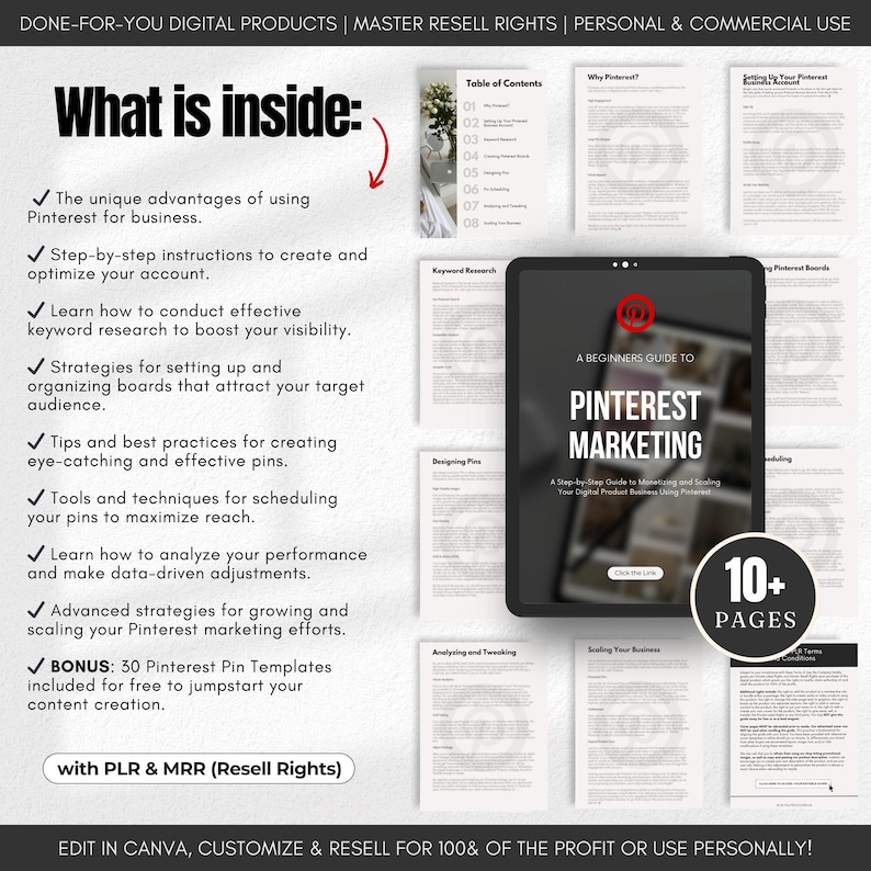 Beginner's Guide to Pinterest Marketing Step-by-step PLR MRR Done for ...
