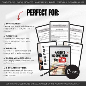 Passive Income With Youtube Guide | DFY Digital Product Master Resell Rights, Digital Marketing ...