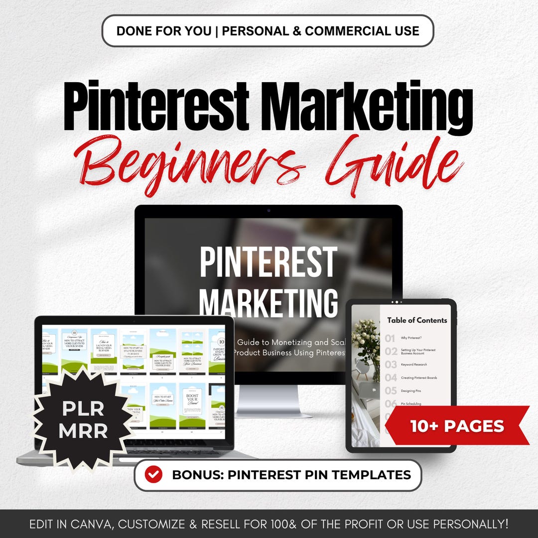 Beginner's Guide to Pinterest Marketing | Step-by-step PLR MRR Done for ...
