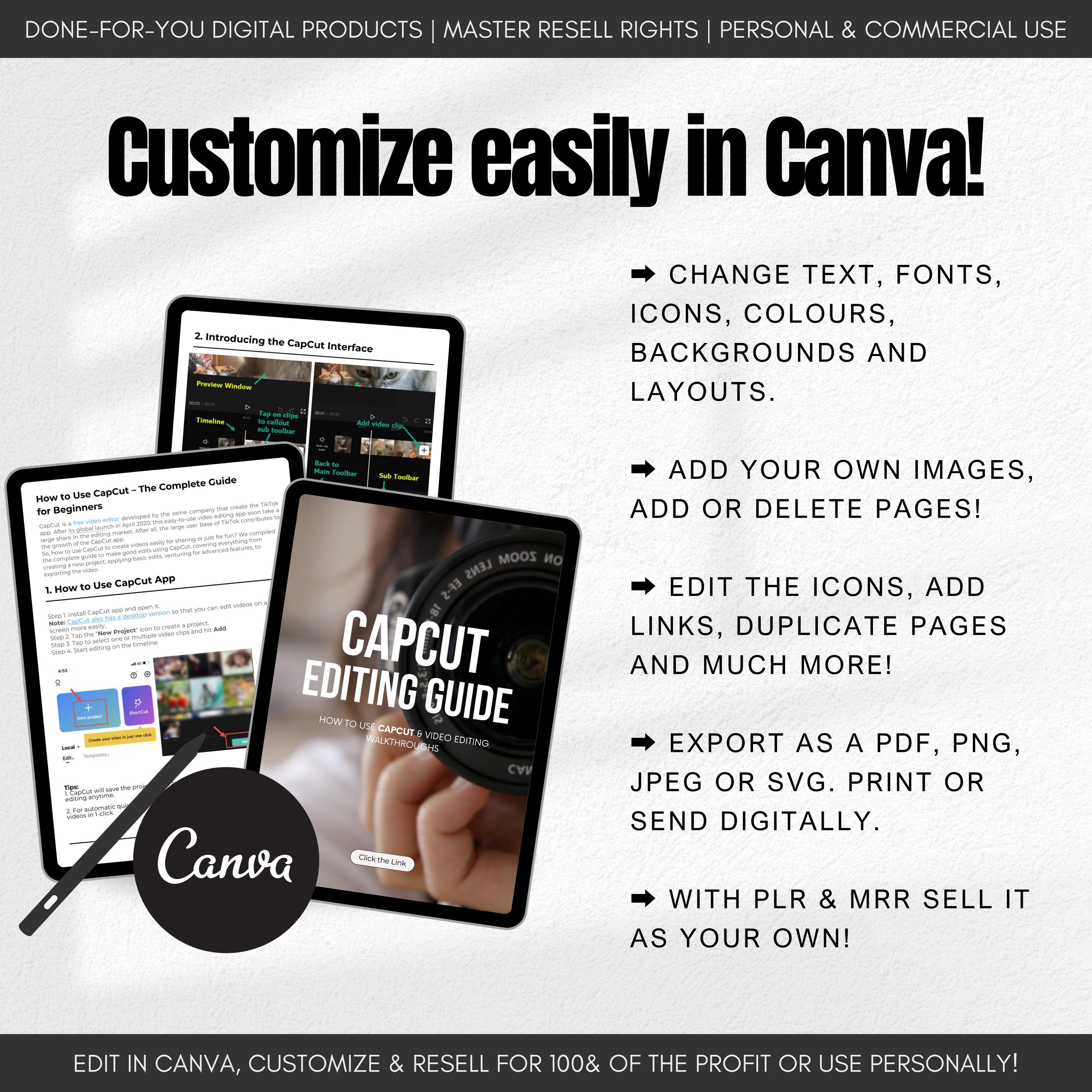 Ultimate Guide to Capcut Editing Ebook MRR PLR Master Resell Rights DFY ...