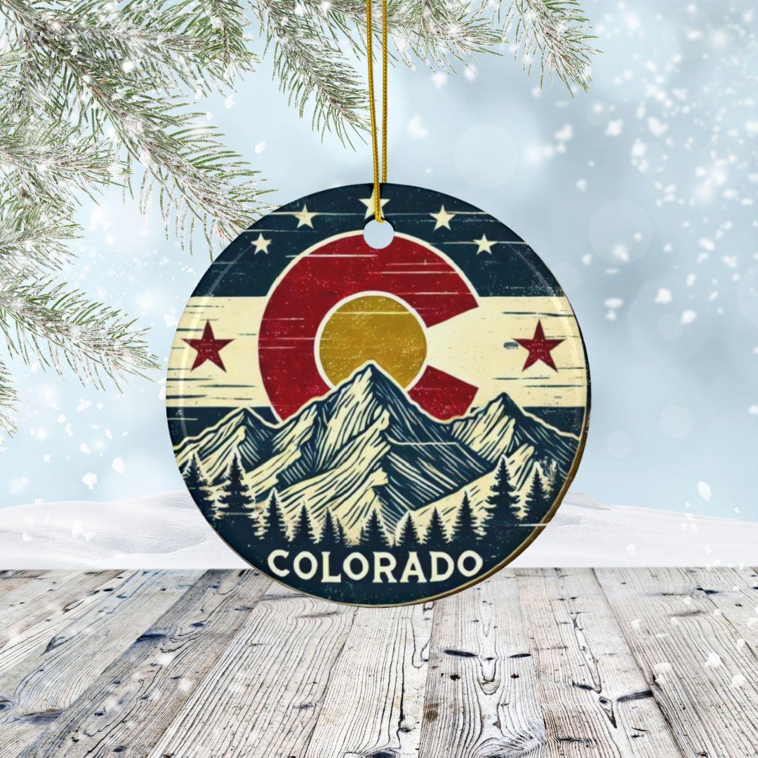Colorado State Christmas Ornament, Rustic Denver Mountain Decor ...
