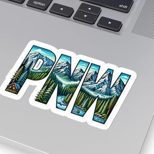 PNW Love Vinyl Sticker, Pacific Northwest, Rustic Nature Design for ...