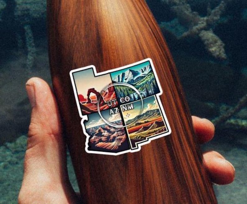 US National Parks Four Corners Monument Sticker, Vibrant Travel Decal ...