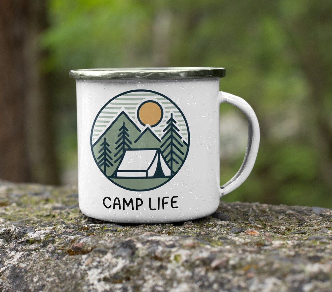 Great Outdoors camping Life Enamel Mug, Durable Adventure Mug for ...