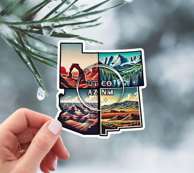US National Parks Four Corners Monument Sticker, Vibrant Travel Decal ...