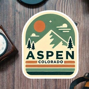Rocky Mountains Vinyl Sticker, Stunning Aspen Colorado Design, Perfect ...
