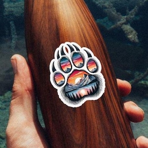 Great Outdoors Bear Paw Vinyl Sticker, Nature-inspired Decor for Car ...