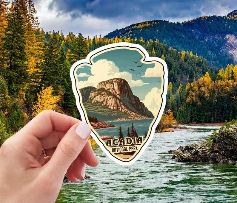 US National Parks Acadia National Park Vinyl Sticker, Vibrant Outdoor ...