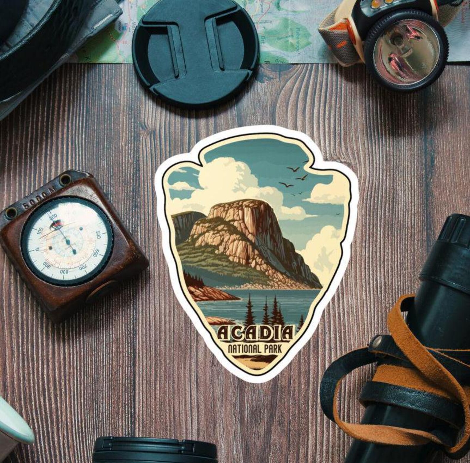 US National Parks Acadia National Park Vinyl Sticker, Vibrant Outdoor ...