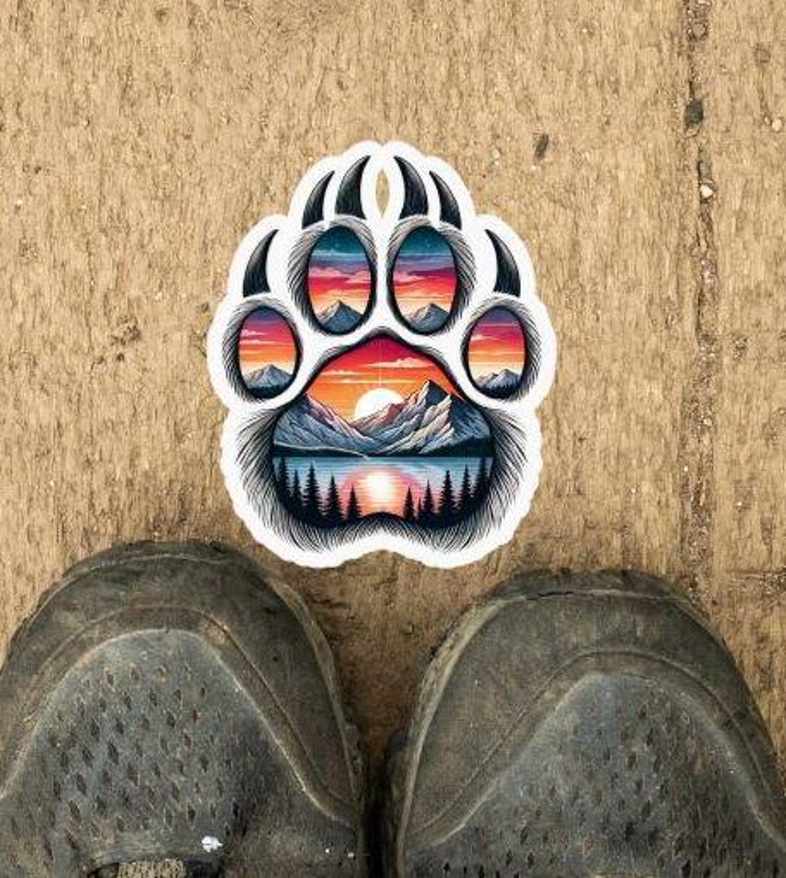 Great Outdoors Bear Paw Vinyl Sticker, Nature-inspired Decor for Car ...