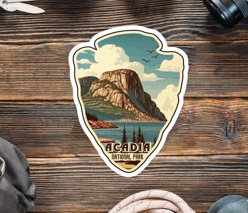 US National Parks Acadia National Park Vinyl Sticker, Vibrant Outdoor ...