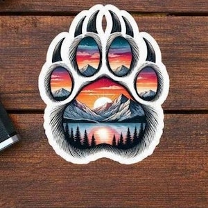 Great Outdoors Bear Paw Vinyl Sticker, Nature-inspired Decor for Car ...