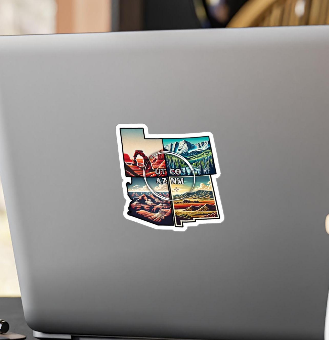 US National Parks Four Corners Monument Sticker, Vibrant Travel Decal ...