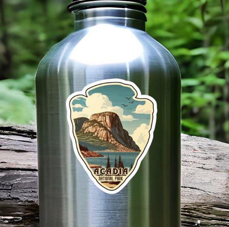 US National Parks Acadia National Park Vinyl Sticker, Vibrant Outdoor ...