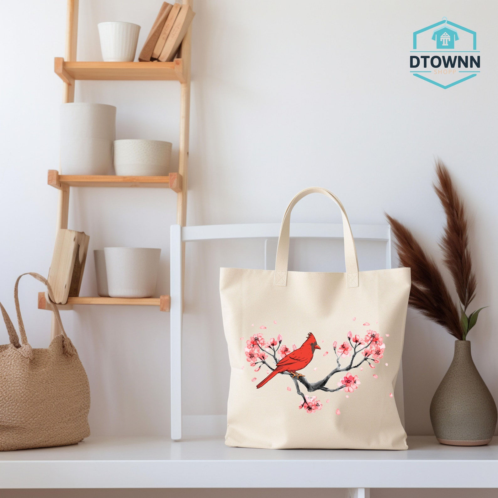 Red Cardinal Bird Cotton Canvas Tote Bag,cardinal Bird Lover Gift ...