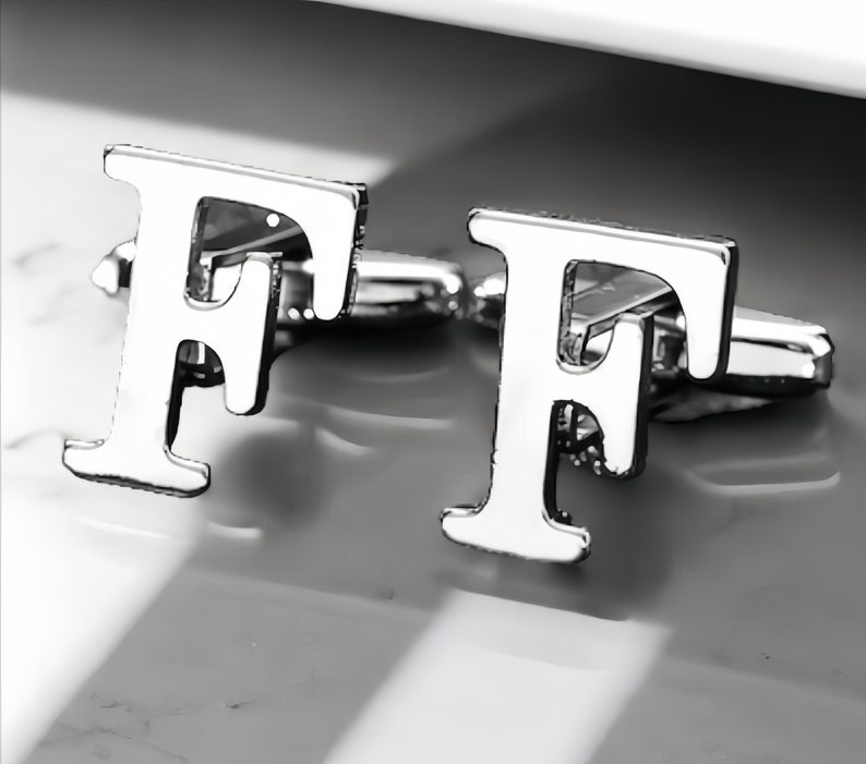 Customizable Initial Letter Cufflinks, Custom Name Cufflinks Silver ...