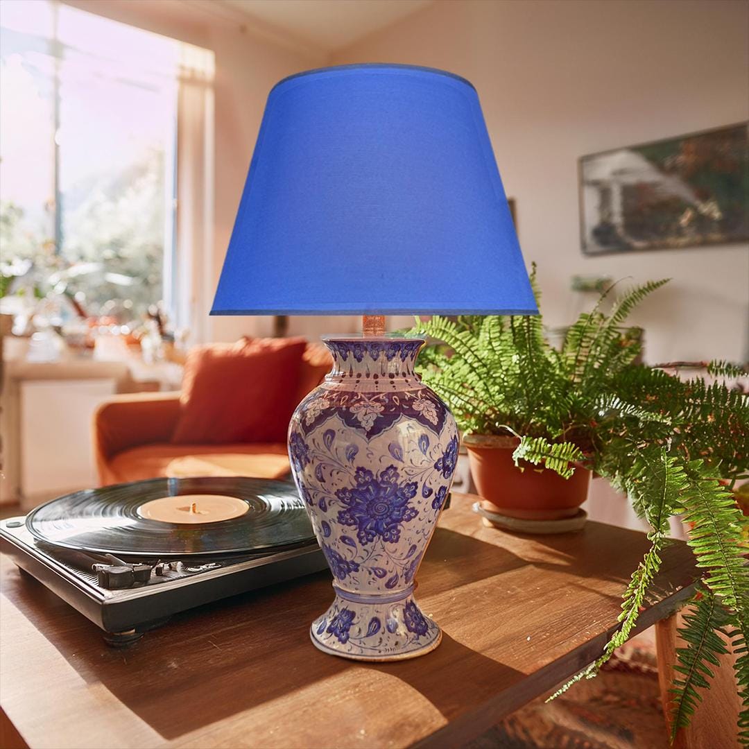 Boho Contemporary Ceramic Table Lamp for Unique Bedside Illumination by Alkimo - Etsy