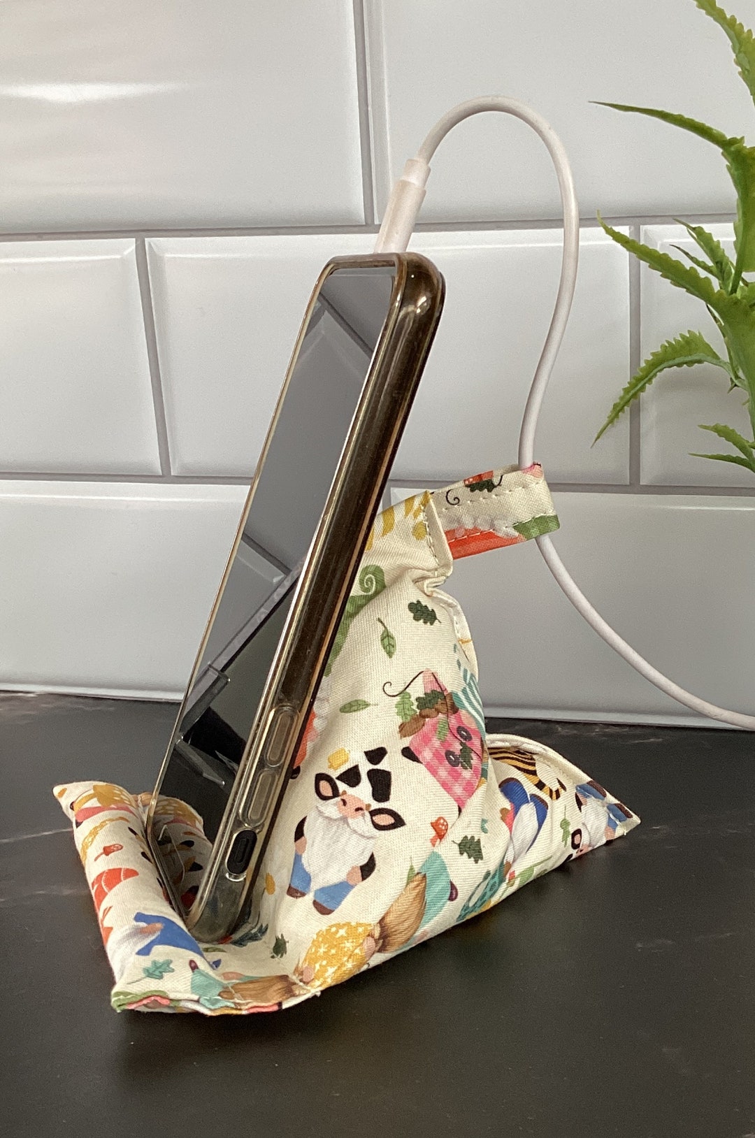 All Things Gnome, Phone Pillow, Fabric Phone Holder, Fabric Phone Stand ...