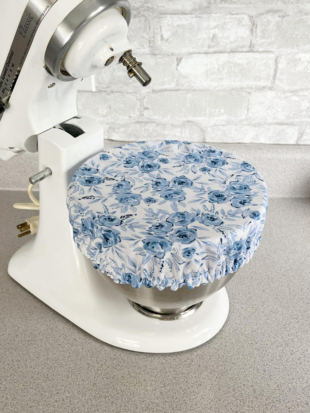 Blue Country Floral, Cotton Bowl Cover, Reversible Bowl Cover, Stand ...