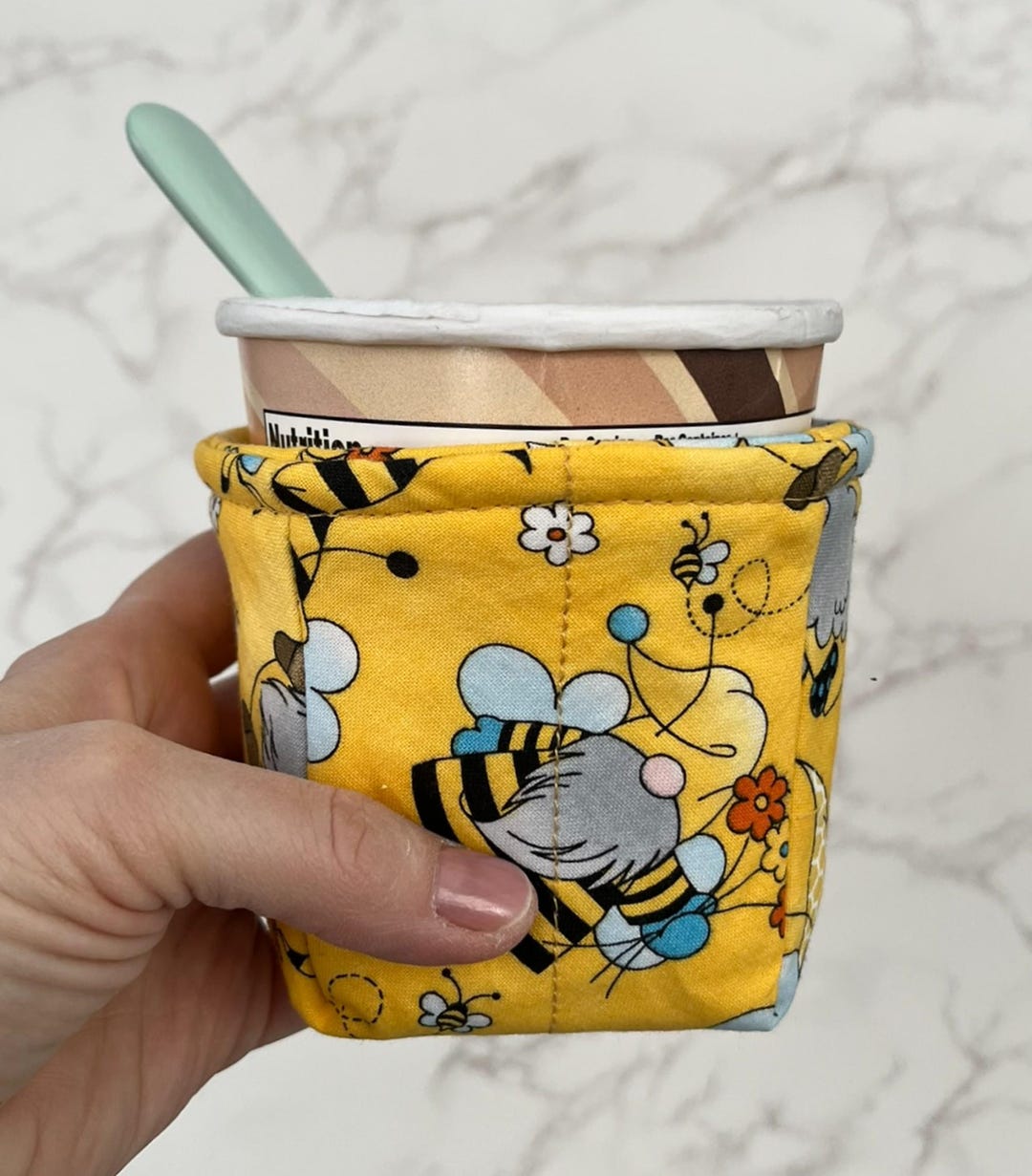 Bee Gnomes, Ice Cream Cozy, Pint Cozy, Pint Holder, Cup of Noodles or ...