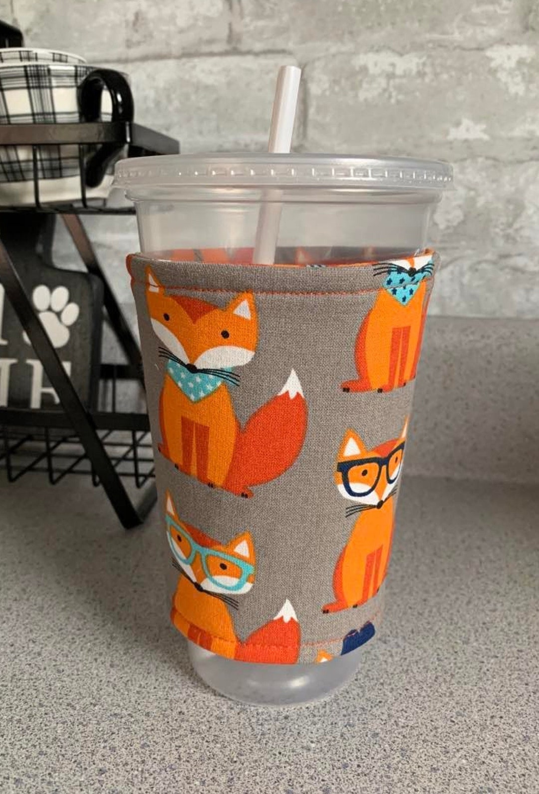 Novelty Fox Drink Cozy, Drink Wrap, Insulated Cup Sleeve, Insulated Cup ...