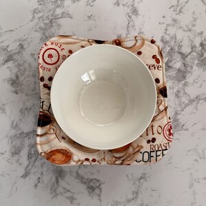 Coffee Time Microwave Bowl Wrap/bowl Cozy. 100 % Cotton. Will Fit Most ...