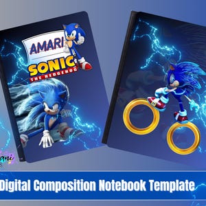 Blue Hedge Hog Editable Back to School Composition Notebook Template ...