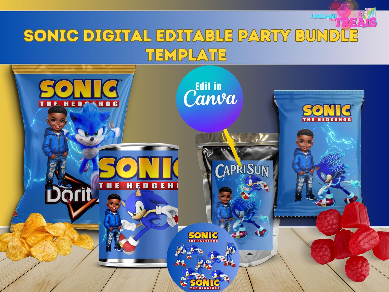 Editable Sonic Digital Template Happy Birthday Bundle . Chipbag ...