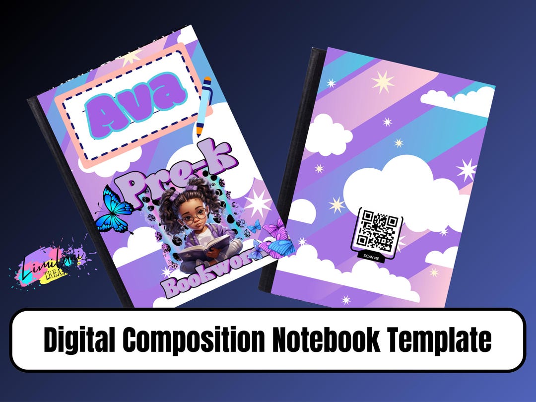 Girly Editable Back to School Composition Notebook Template Cover ...