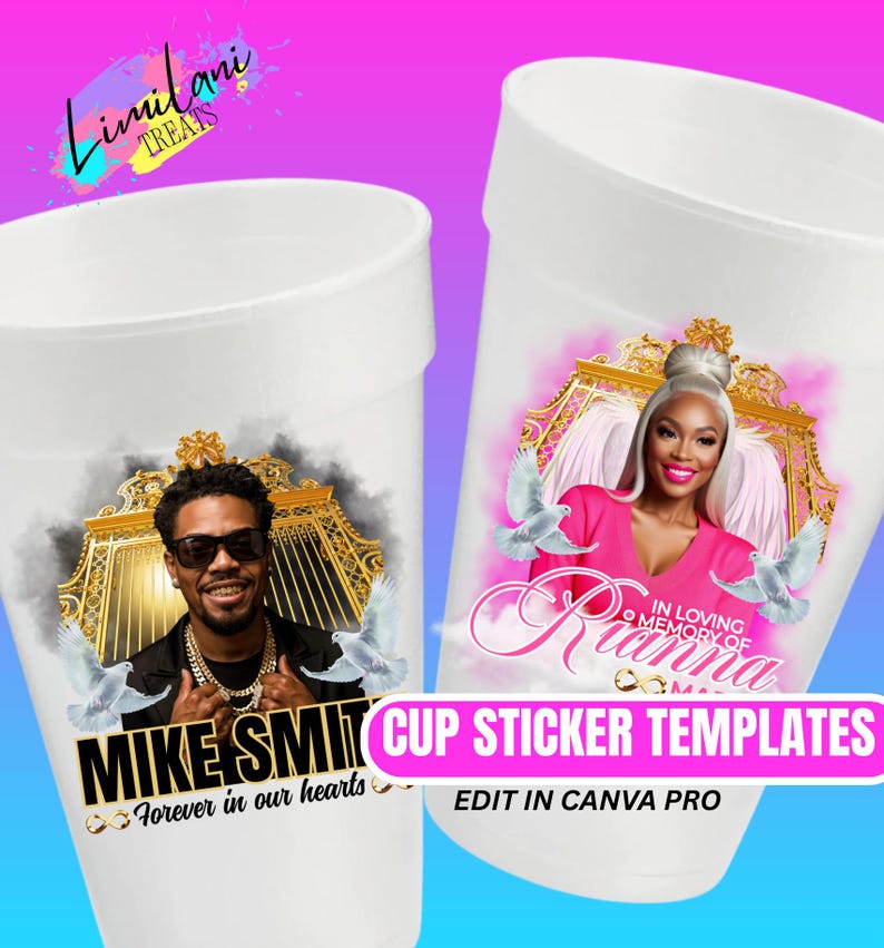 Memorial Cup Design Template: Custom Party Favor (digital File) - Etsy