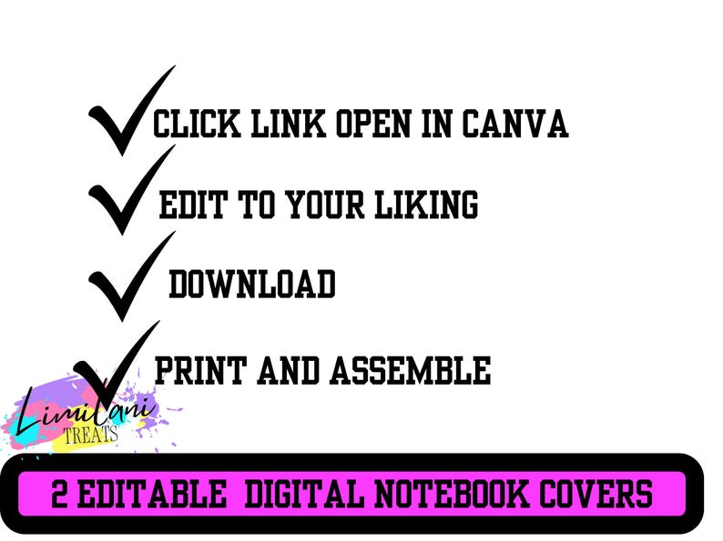 Girly Editable Back to School Composition Notebook Template Cover ...