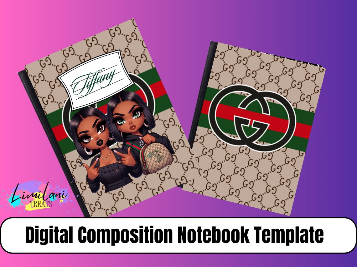 Girly Back to School Notebook Cover Template: Custom Composition Book ...