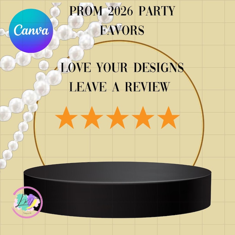 Girl Prom 2026 Party Favor Templates, Editable Canva Bundle (digital ...