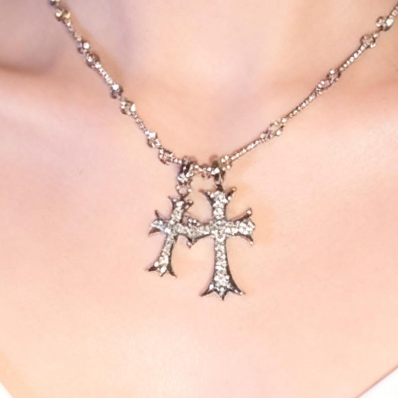 999 Silver Layered Necklace - Etsy